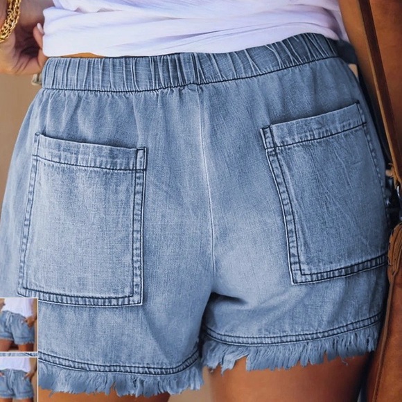 Shorts | Drawstring Light Wash Jean Shorts | Poshmark